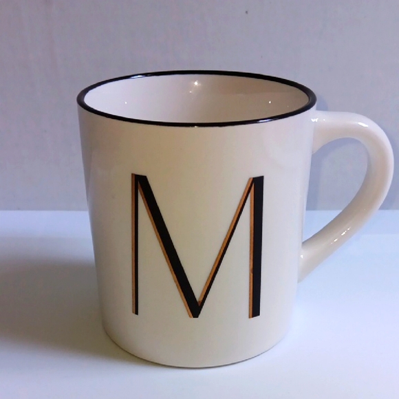 Office | Monogrammed White Mug With Blackgold M | Poshmark